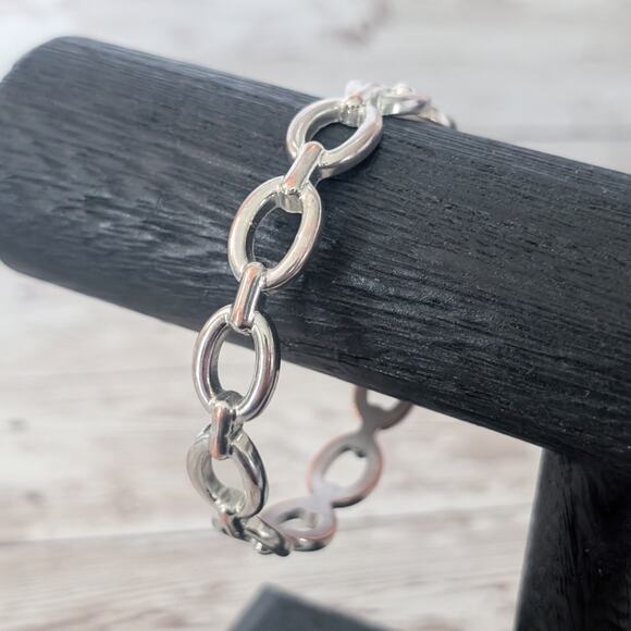 Vintage | Jewelry | Vintage Bracelet 825 Chain Design Silver Tone Heavy ...